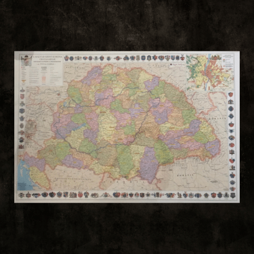 Laminated Map of Hungary - Hungarian Store